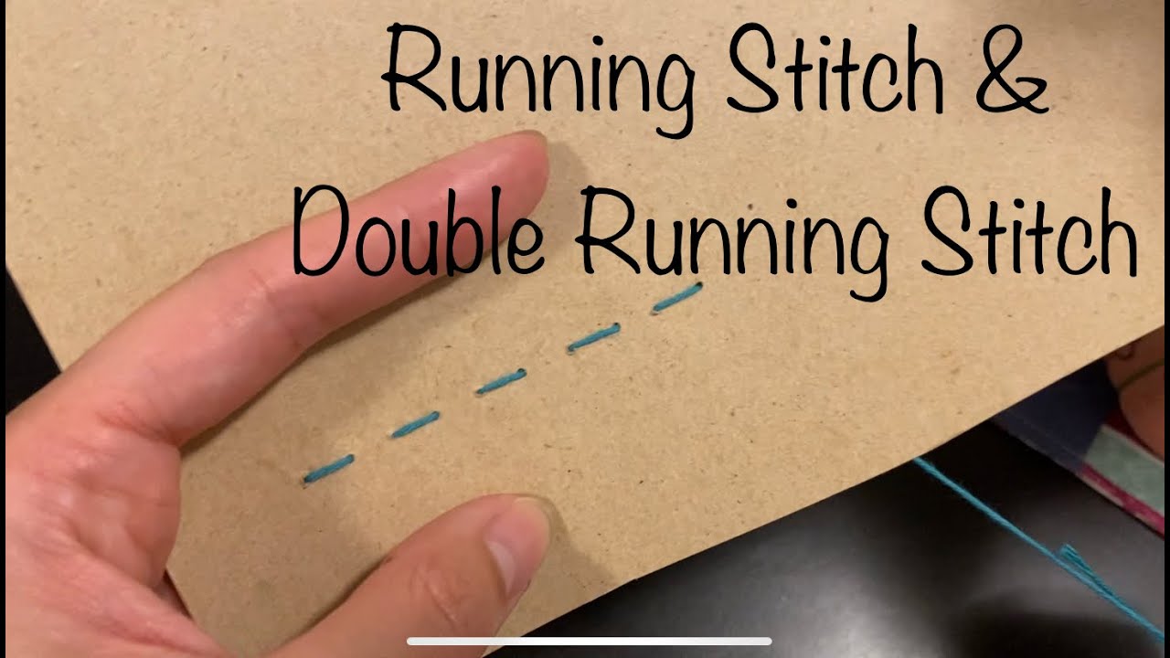 Running stitch, double running stitch, tying off - YouTube