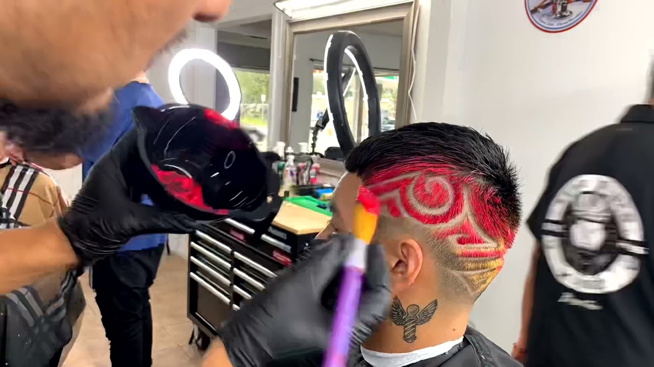 HOW TO COLOR HAIR | HAIRCUT DESIGN | BARBER TUTORIAL - YouTube