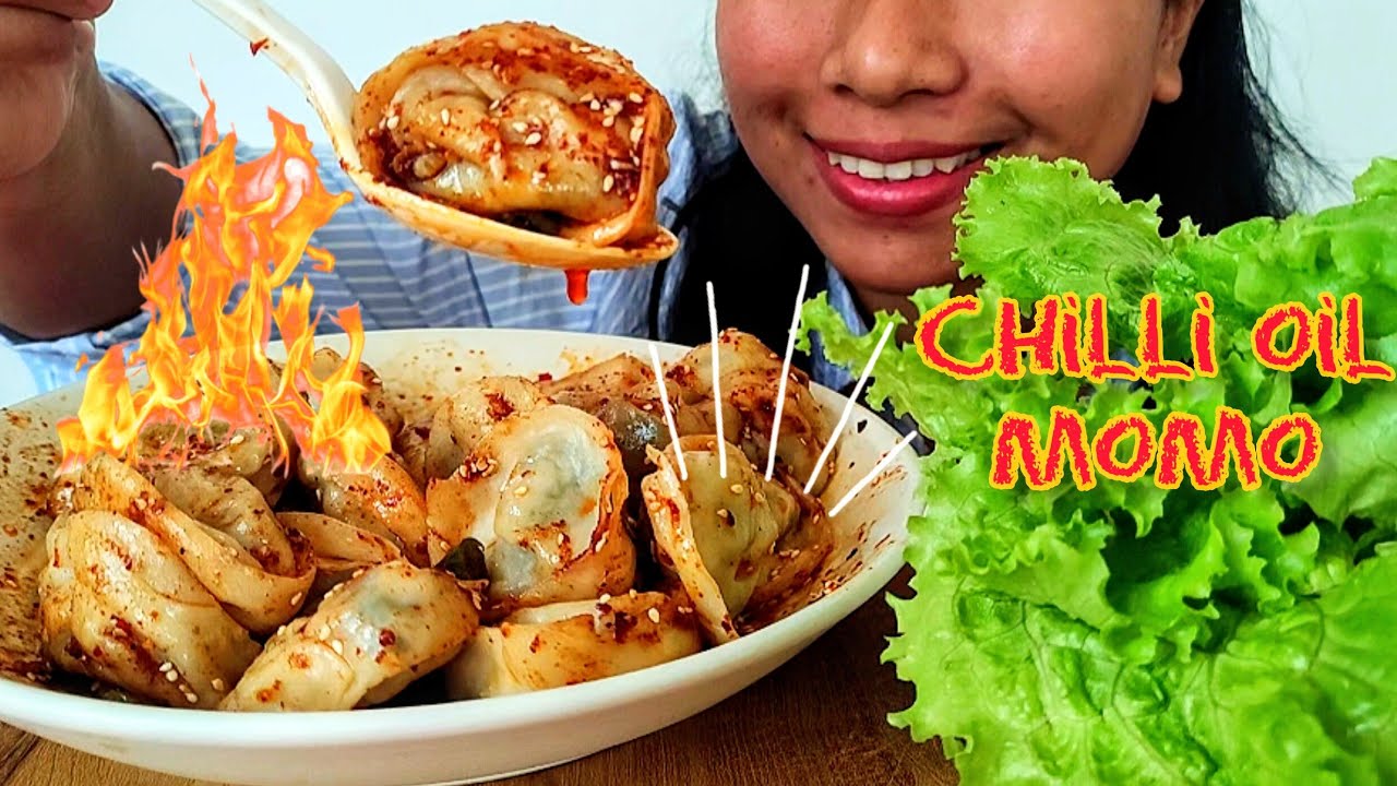 SPICY CHILI OIL MOMO MUKBANG 🌶️🌶️🌶️ EATING MOMO WITH SPICY CHILLI OIL ...
