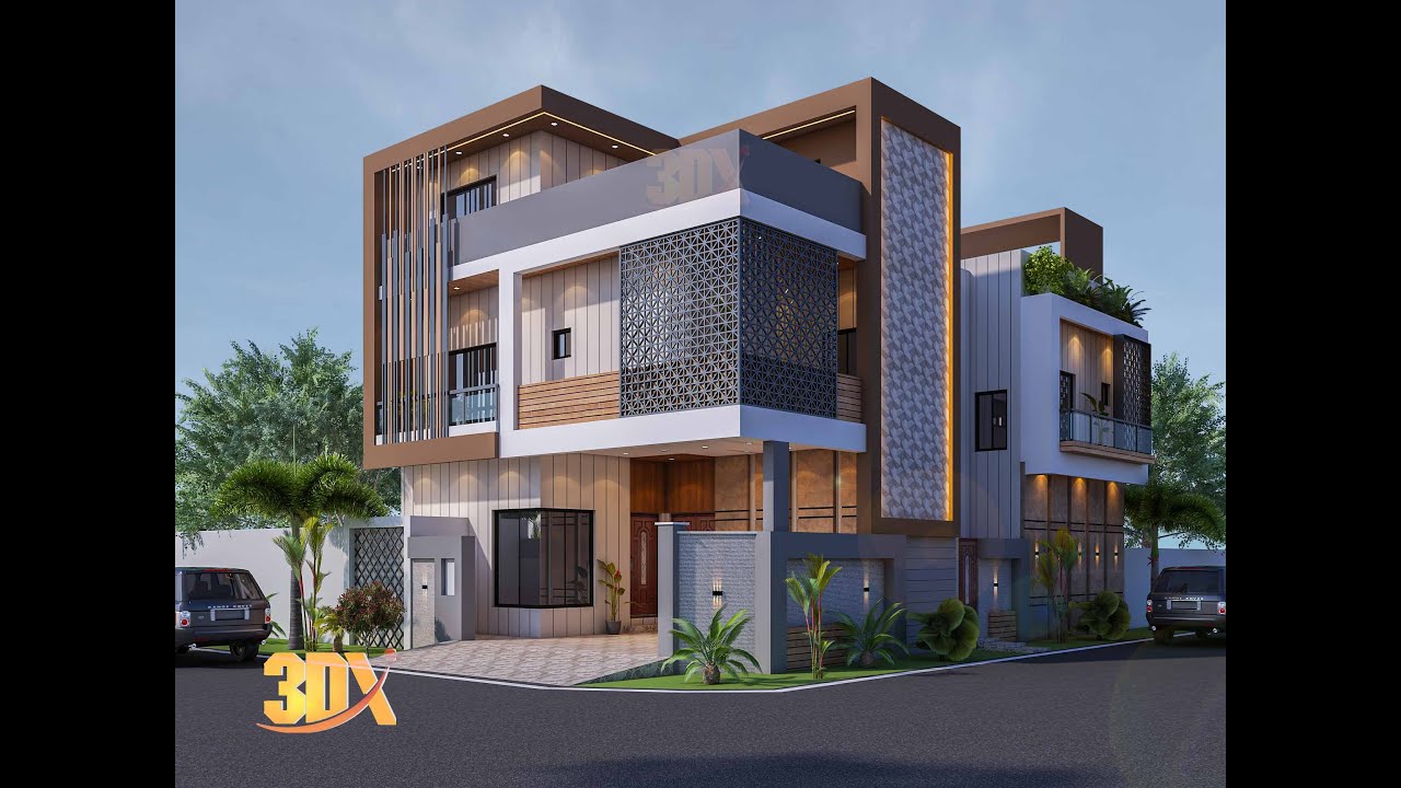 MODERN HOUSE CORNER DESIGN AUTOCAD MODELING TO 3DS MAX TUTORIAL FOR ...