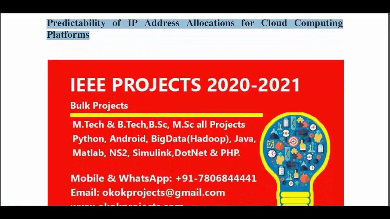 Predictability of IP Address Allocations for Cloud Computing Platforms ...