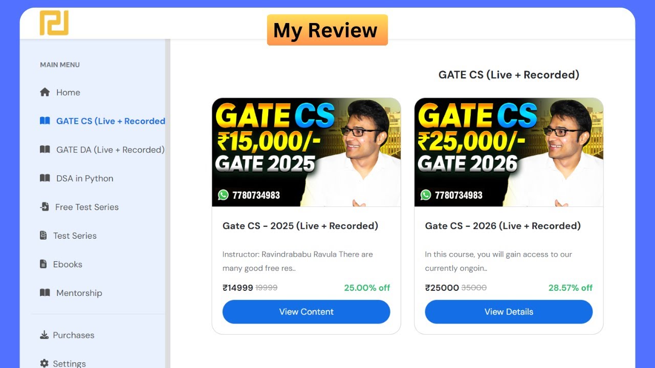 GATE CS by RBR sir | Gate CS course review 2025 | gate course review ...