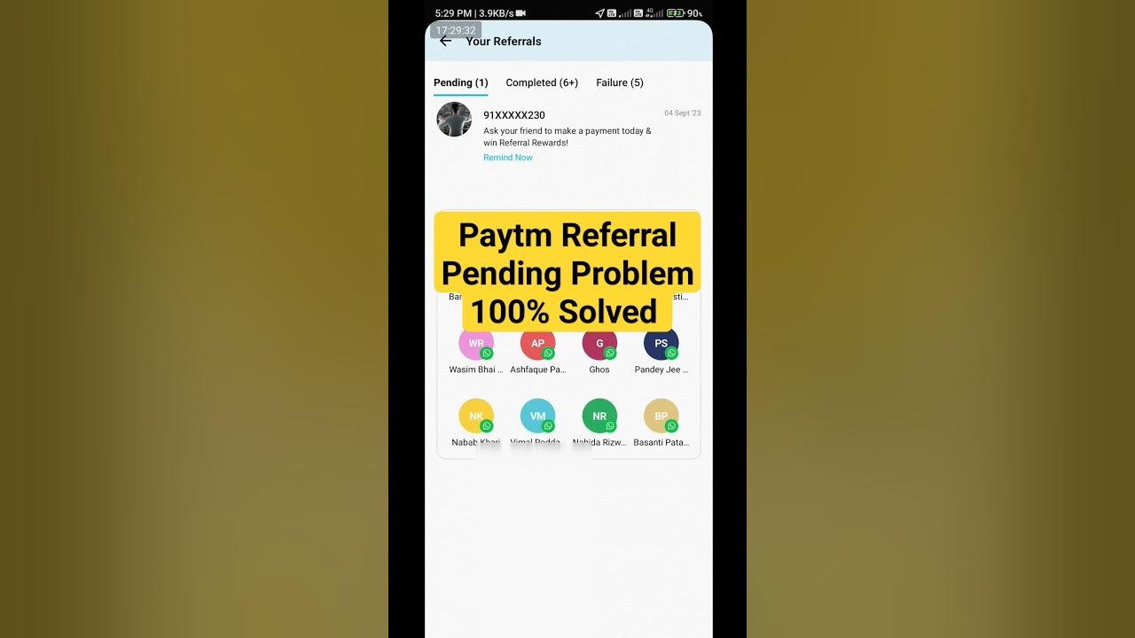 Paytm Referral Cashback Pending Problem 100% Solved | Paytm Refer And Earn Pending Problem#paytm ...
