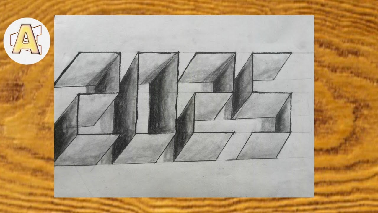 How to Dwar year 2024 3D Trick art narrated // and 2025 coming soon ...