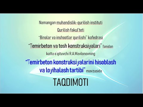 Temirbeton va tosh konstruksiyalari. 1-ma'ruza. (R.A.Mavlonov)