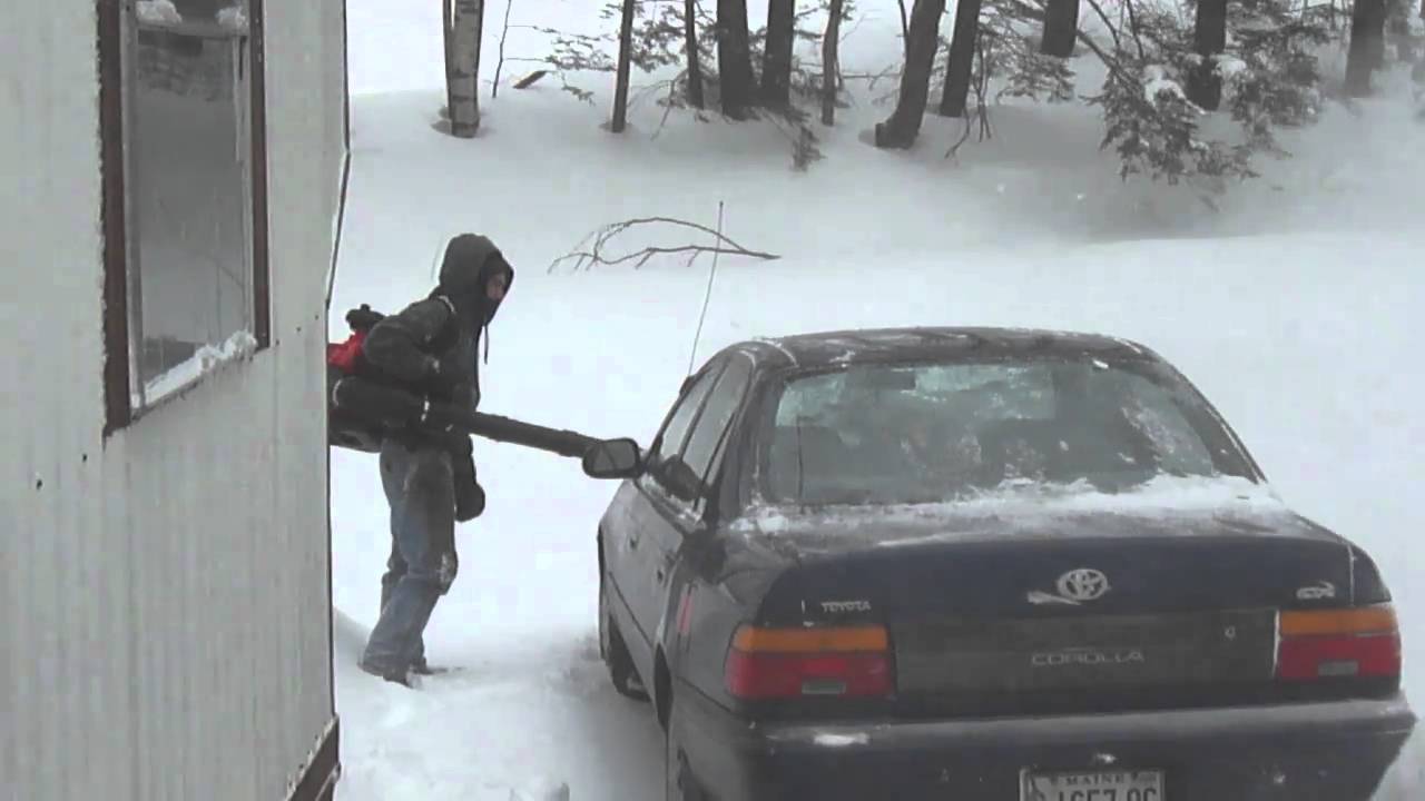 Redneck snow blower - YouTube