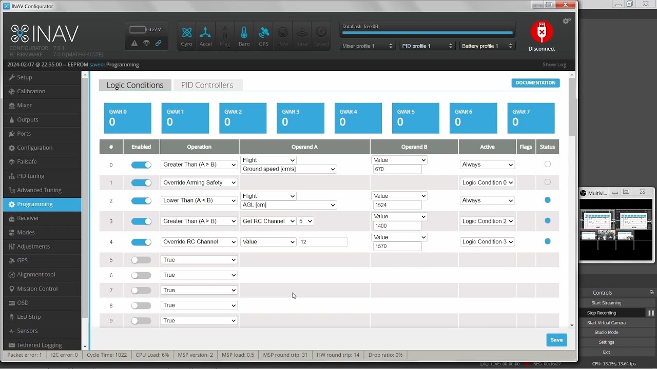 INAV: Programming Tab - YouTube