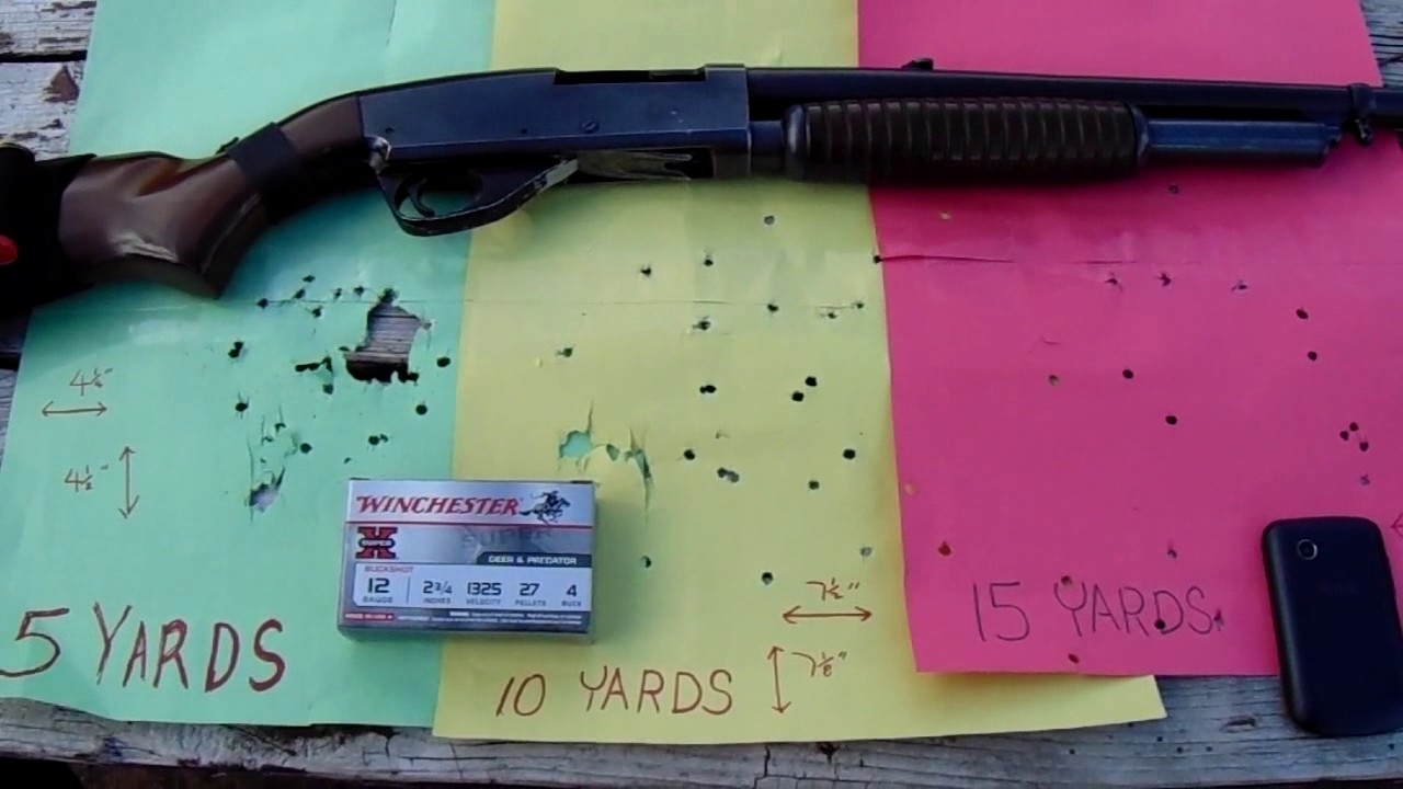 Defensive Shotgun test, Patterning Winchester 12 gauge #4 Buckshot Self ...