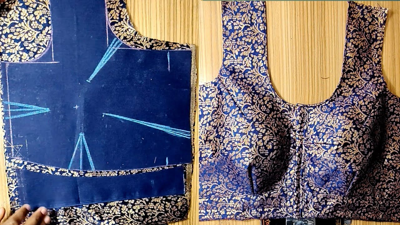 simpal method 4 Tucks belt blouse cutting and stitching//Katori blouse ...