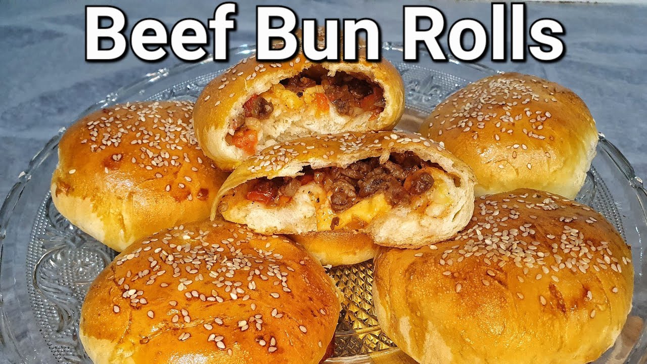 Beef bun rolls from scratch | Buns with a beefy cheesy surprise #beef # ...