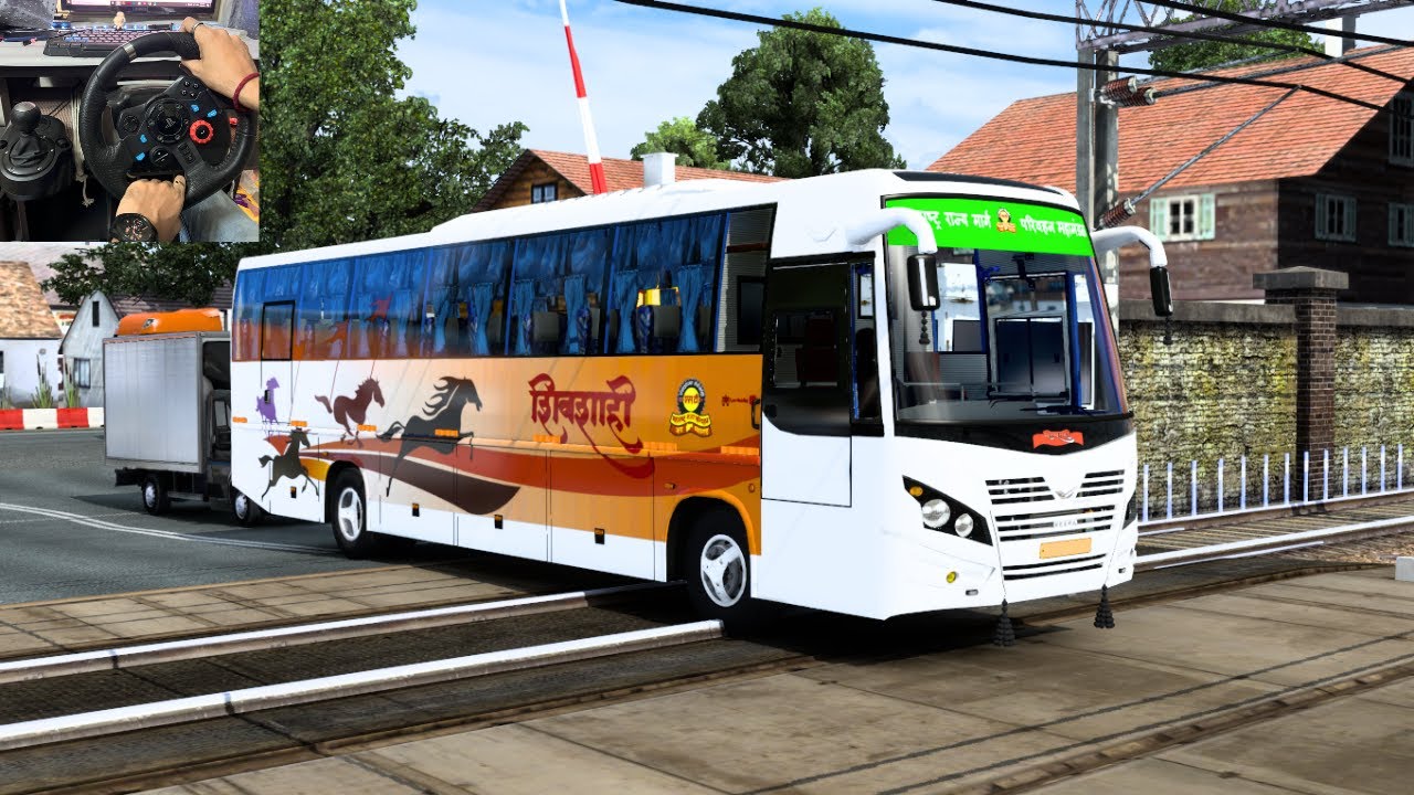SHIVSHAHI Veera V7 Bus Driving | *TATA POWER* | Steering Wheel Gameplay ...