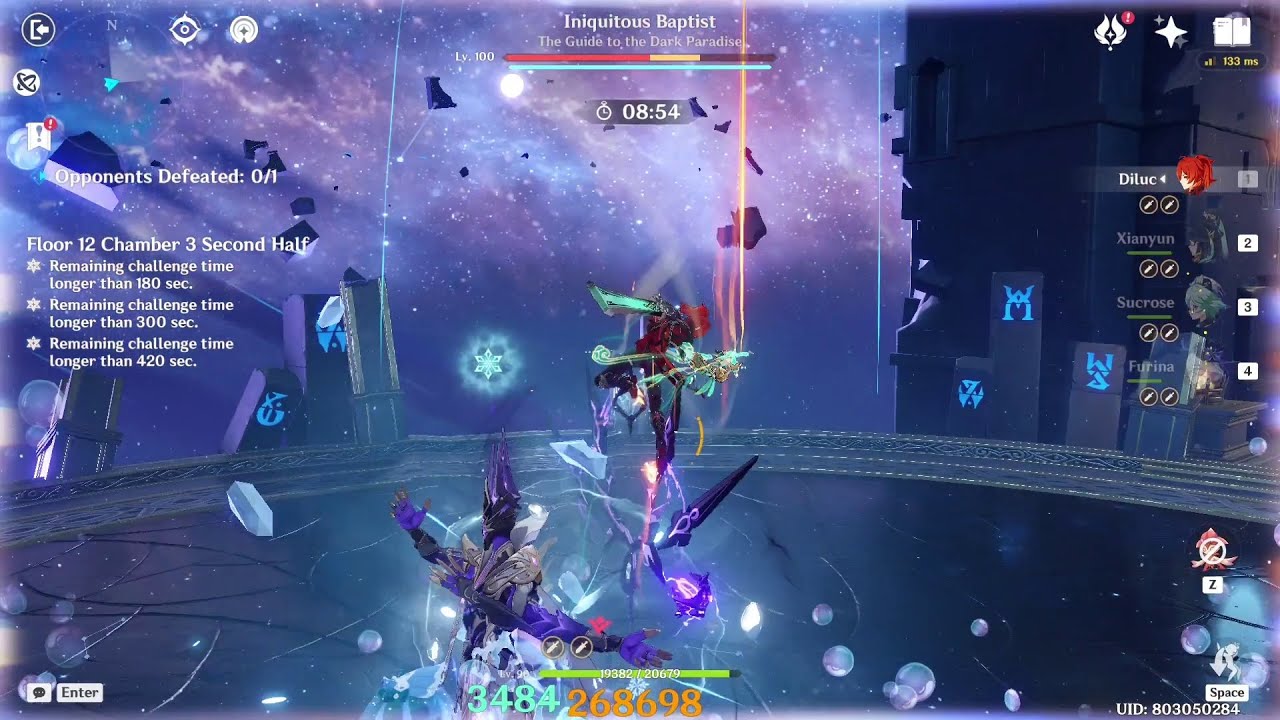 Diluc + C0 lvl 80 Xianyun 21 Secs Iniquitous Baptist | Genshin Impact ...