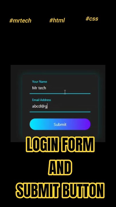 How to Create Floating Label Form with Animated Submit Button using HTML & CSS #coding #shorts ...