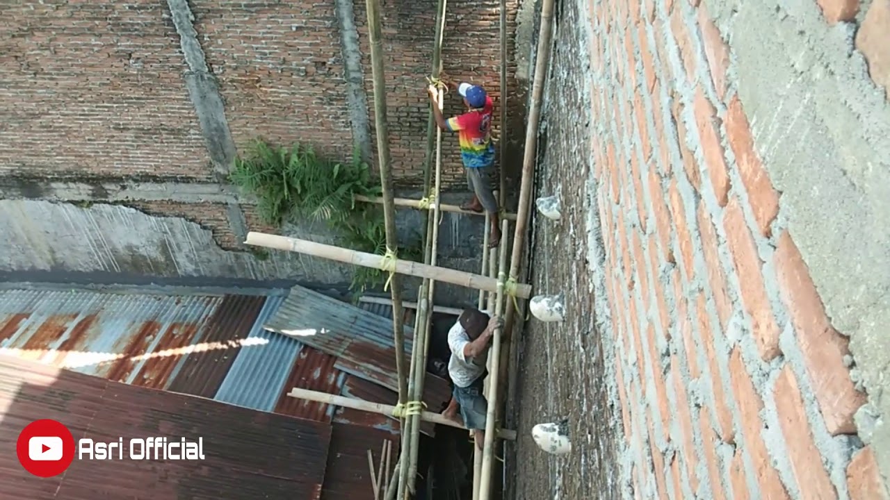 Beginilah!!! Proses Pemasangan Steling Bambu Untuk Plester Bagian Luar ...