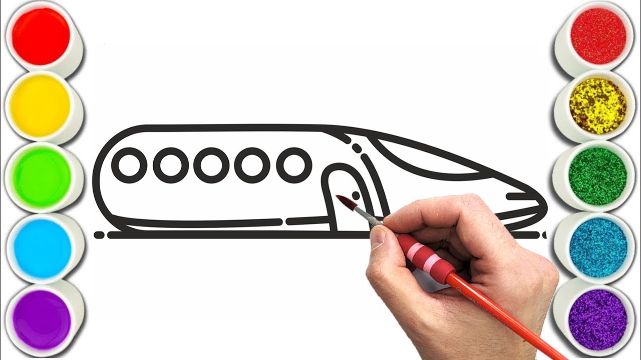 Bullet Train Drawing, Painting & Coloring For Kids and Toddlers_ Child ...