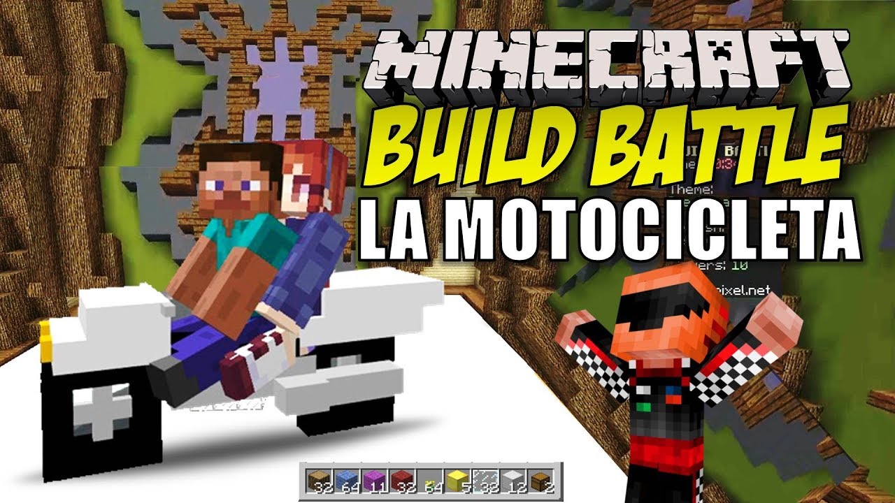 Minecraft: Build Battle, La Motocicleta. - YouTube