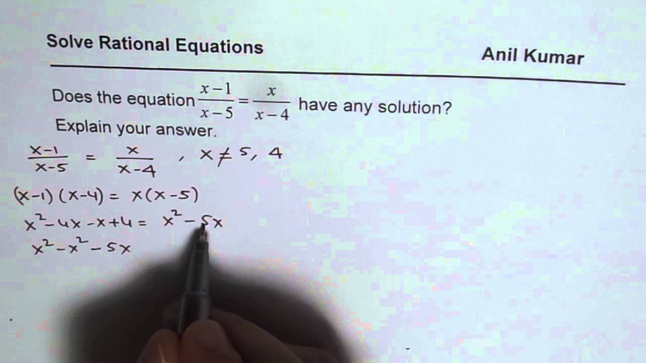 Rational Equation with No Solution - YouTube