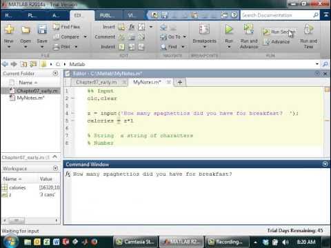 Writing Input Statements in Matlab - YouTube