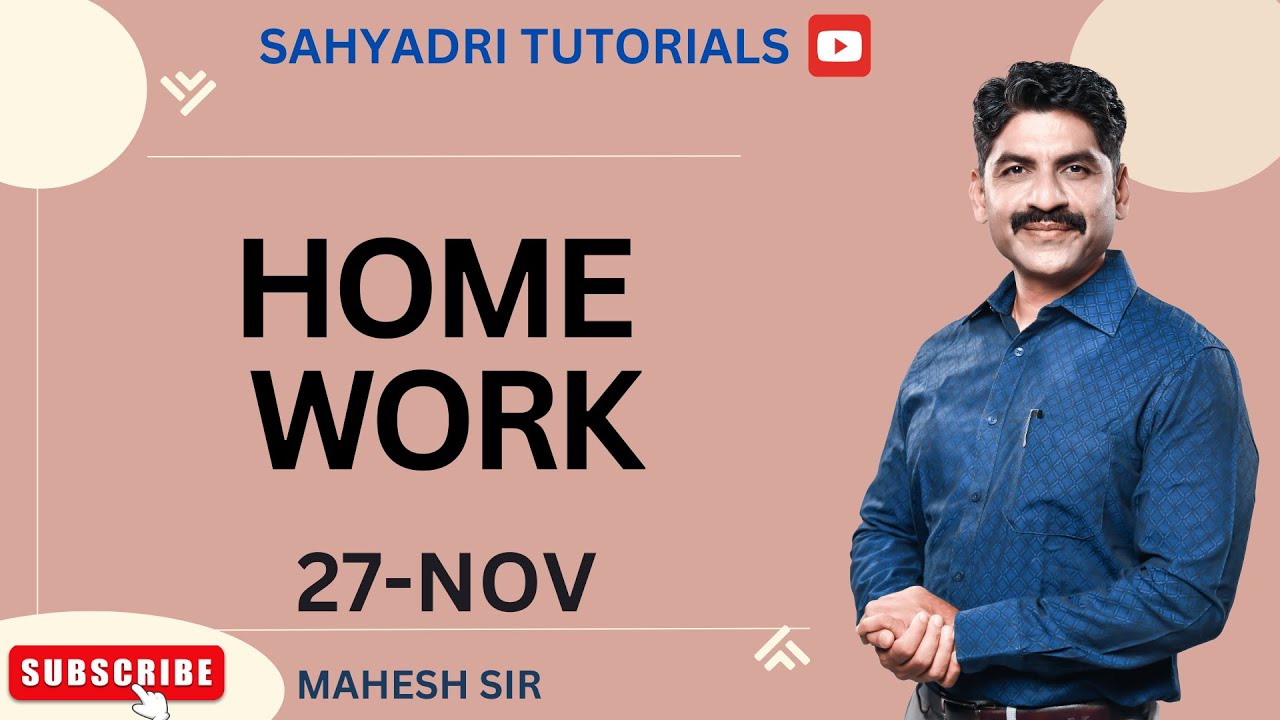 Home Work 27 November Sahyadri Tutorials Mahesh Sir Youtube