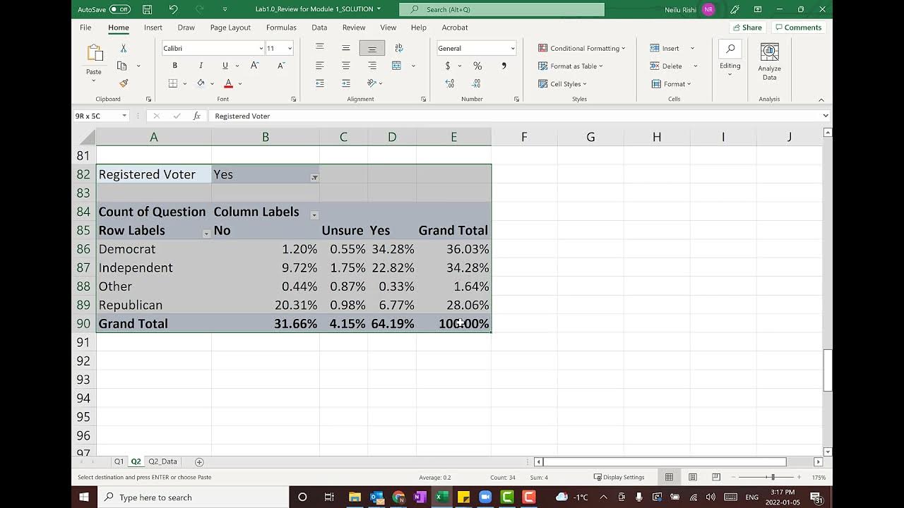 Probability Tables Using Pivot Table in Excel - YouTube