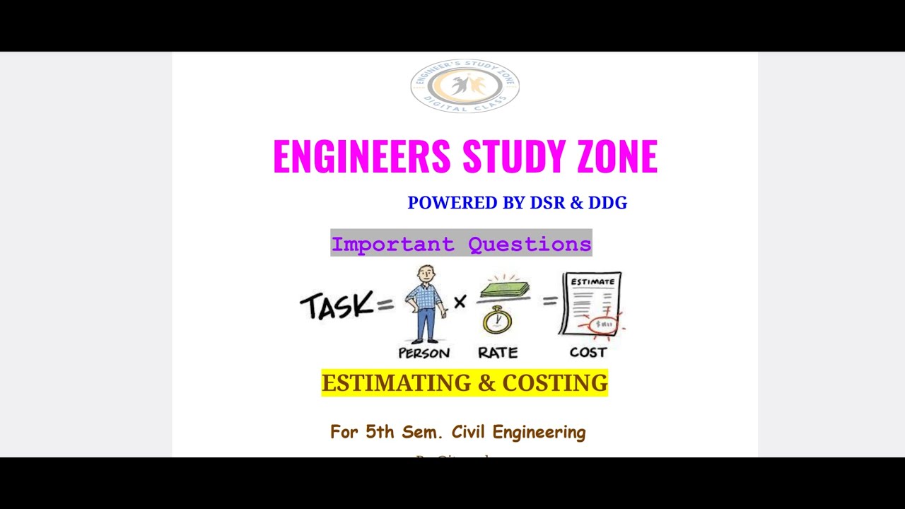 Estimation and costing | Unit-04 | 5th Sem. Civil Engineering ...