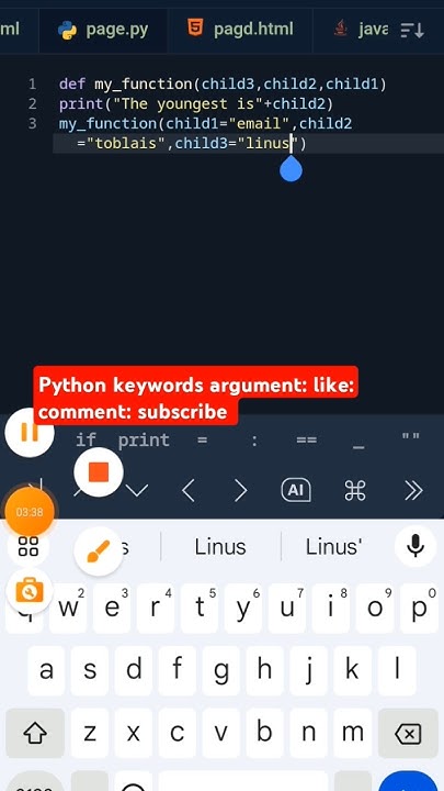 Python Keywords Argument #shorts #python #keywords #argument #print # 