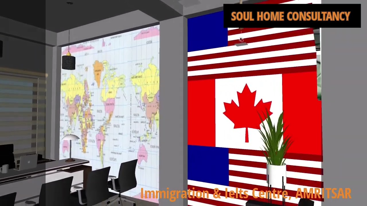 Design of ielts & immigration centre represent by 3D video - YouTube