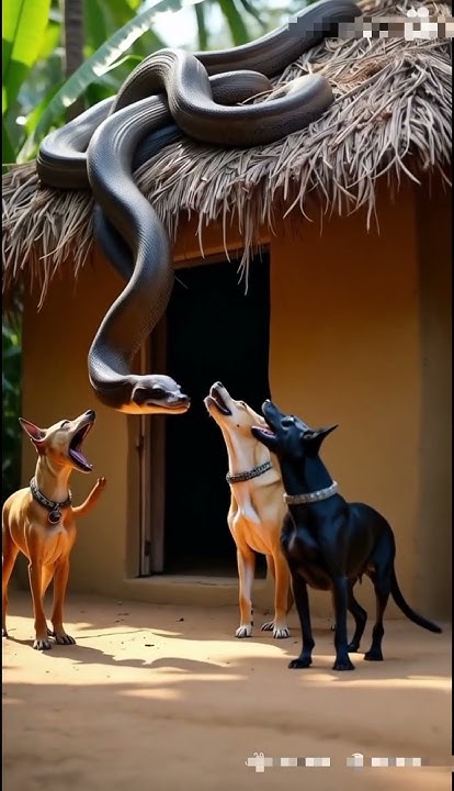 Dogs Vs Python Fight #python #snakevideo #youtubshurt #varalvideo # ...