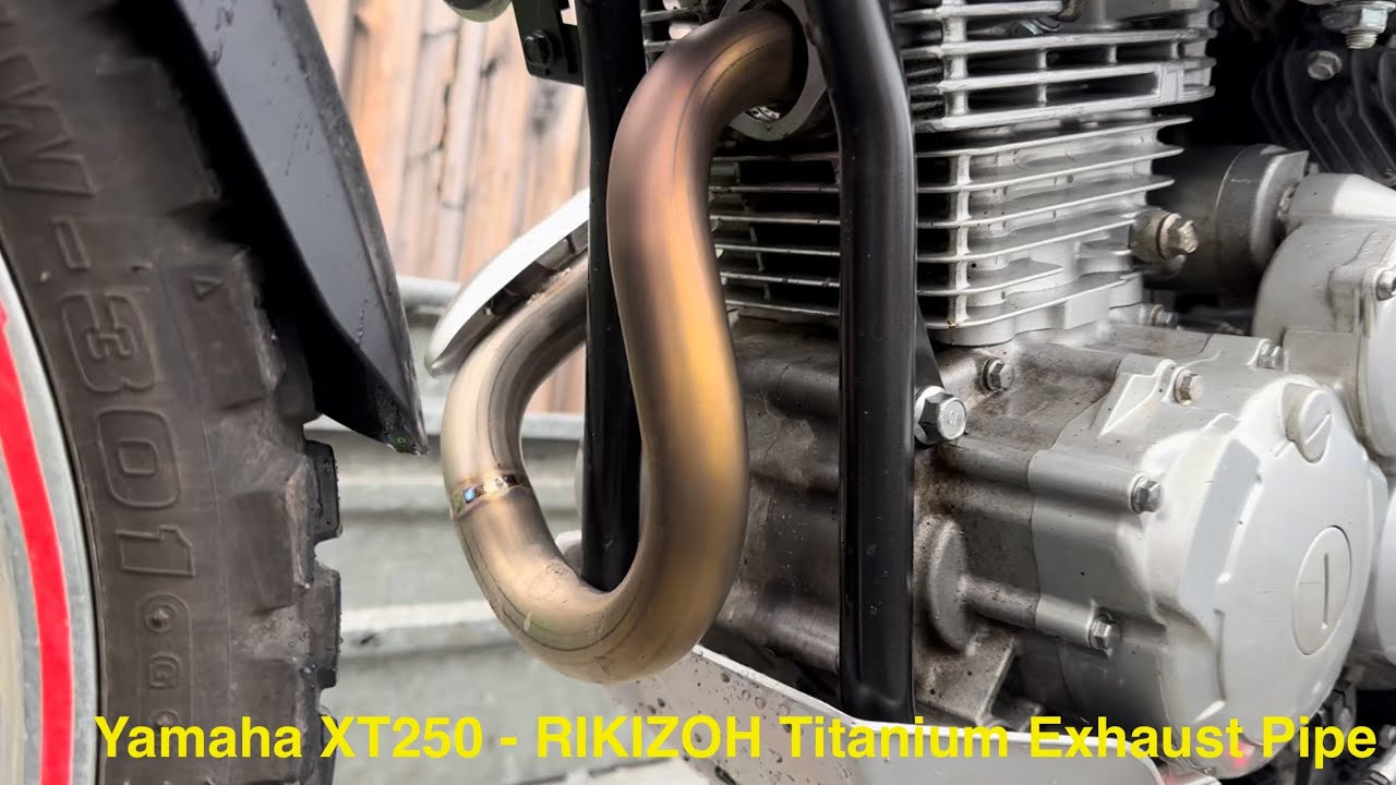Yamaha XT250 - RIKIZOH Titanium Exhaust Pipe - YouTube