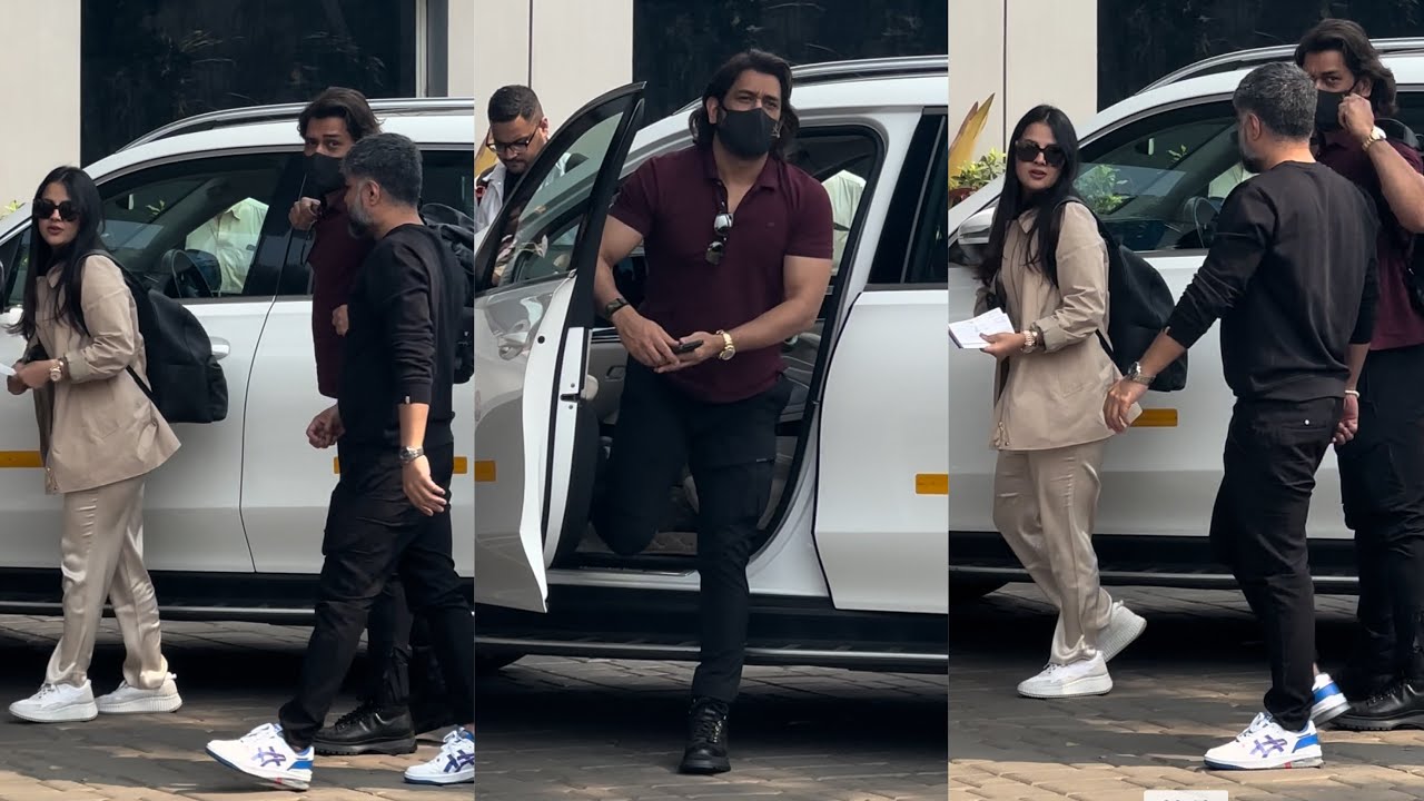 MS Dhoni With Beautiful Wife Shakshi Dhoni At Private Terminal ...