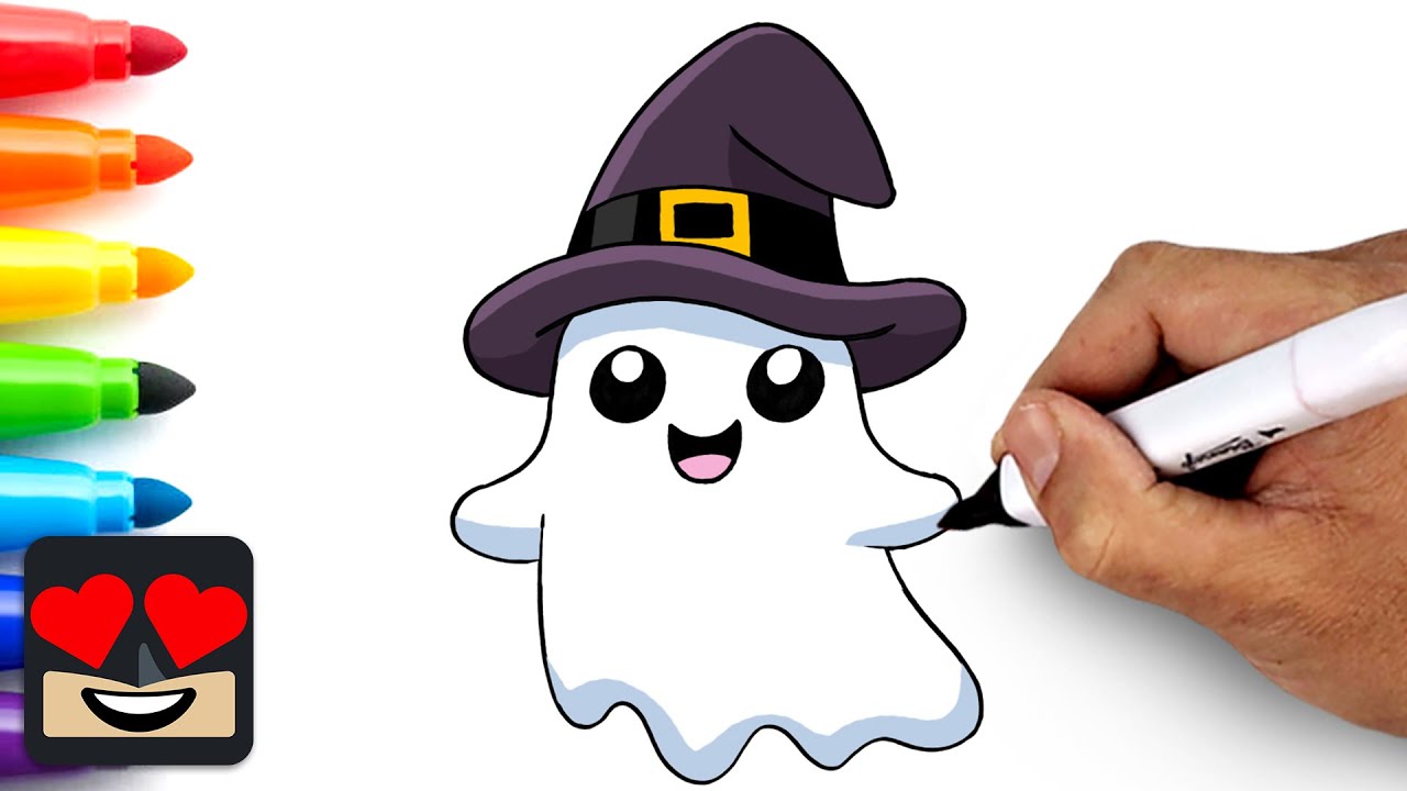 How To Draw Halloween Ghost - YouTube