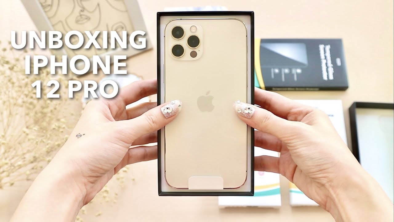 iPhone 12 Pro Gold Unboxing (Aesthetic Unboxing) + Accessories - YouTube