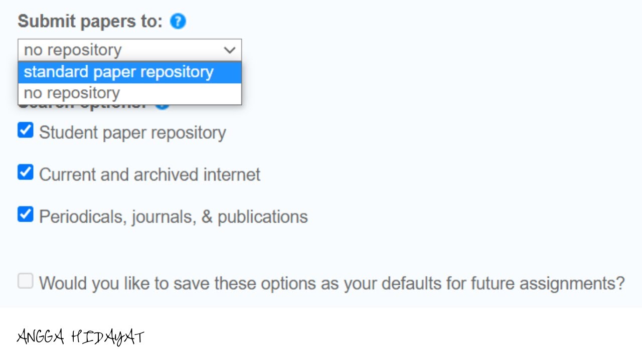 Hasil Uji Plagiat Turnitin No Repository vs Standard Paper Repository ...
