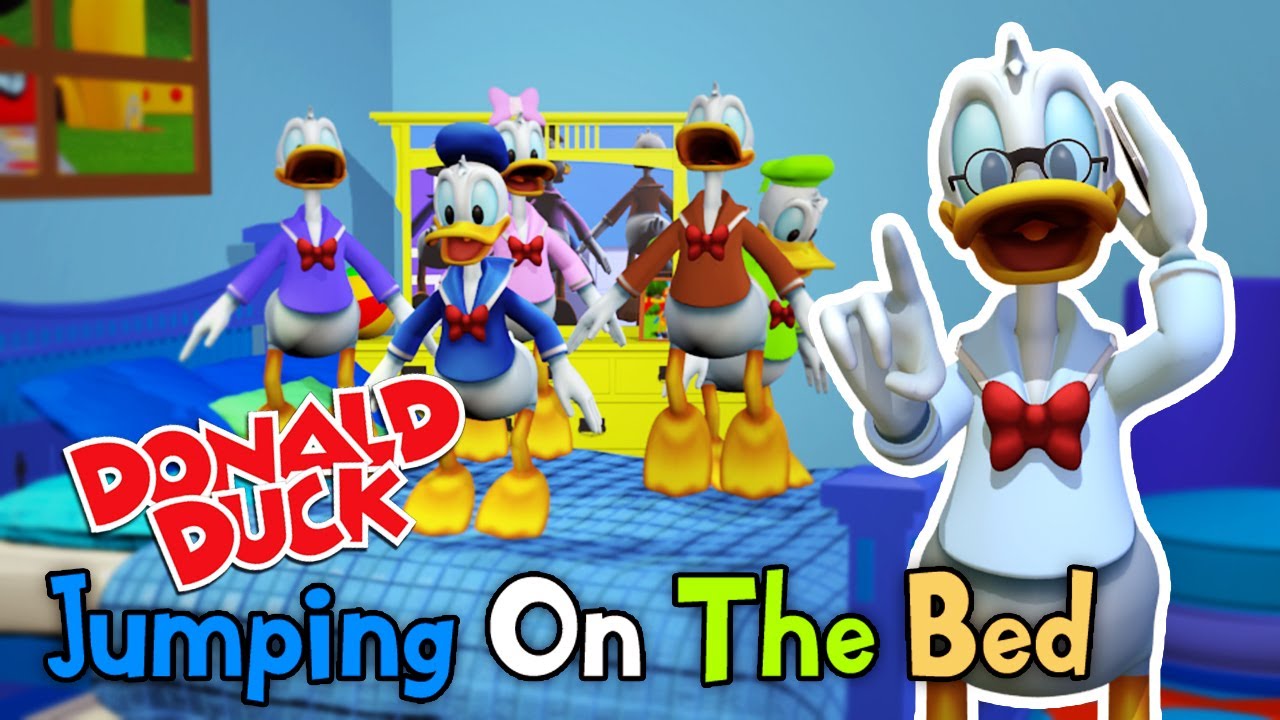 Donald Duck Jumping On The Bed Nursery Rhymes & Kids Songs - YouTube