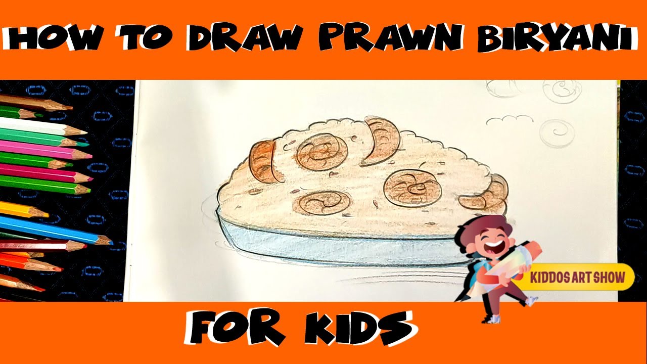 How to draw Prawn Biryani for kids in Tamil - YouTube