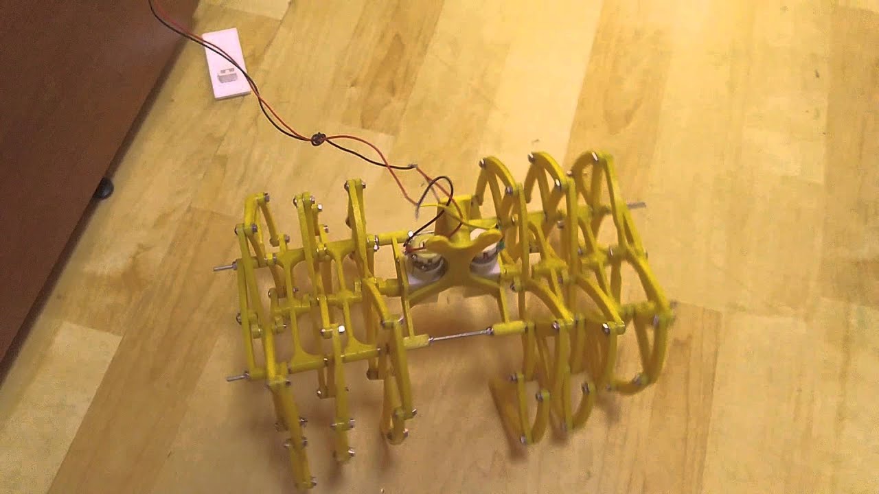 Jansen linkage walking machine - YouTube