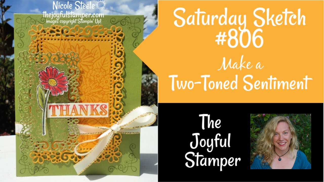 Saturday Sketch | Make a Two-Toned Sentiment | Love These Colors! - YouTube