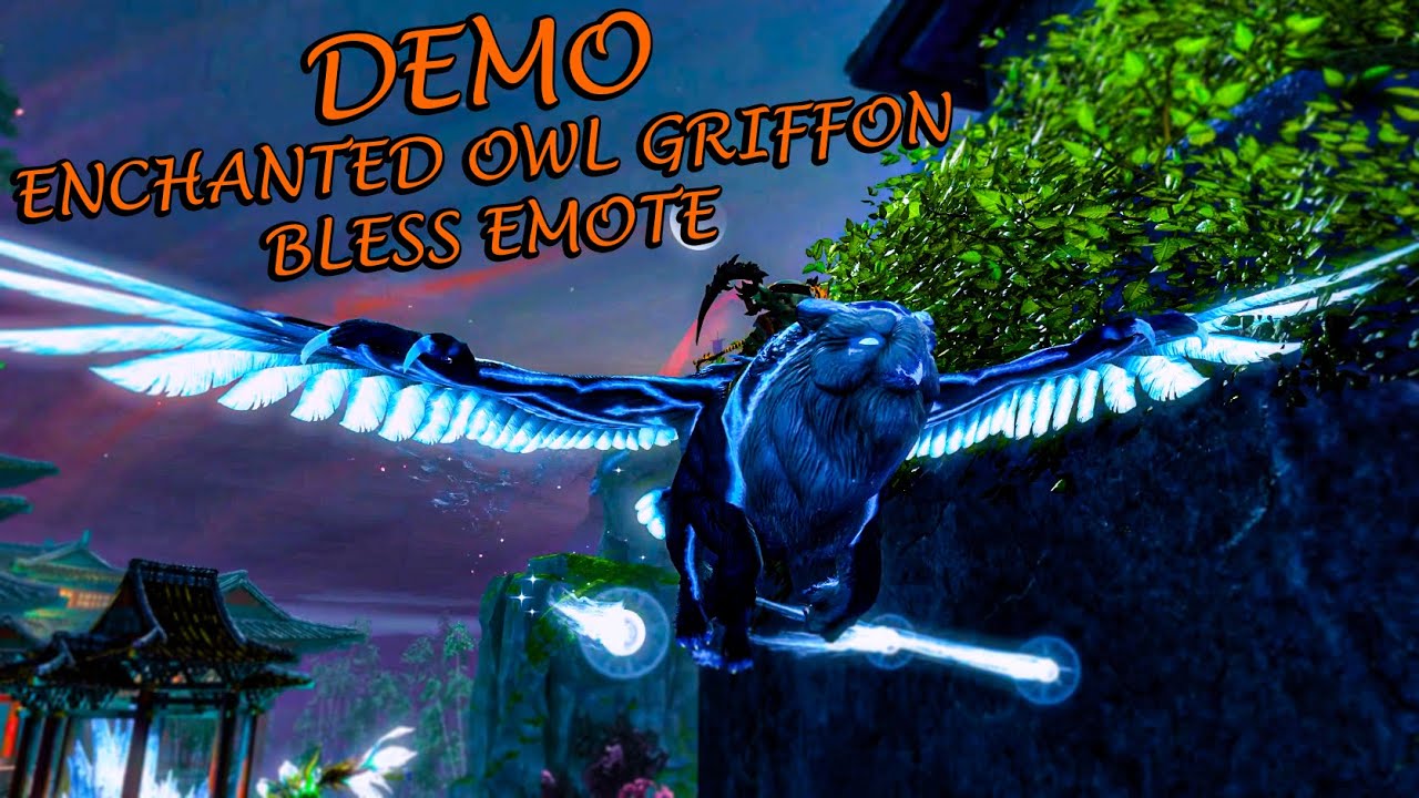 Guild Wars 2 - Enchanted Owl Griffon & Bless Emote Demo! - YouTube