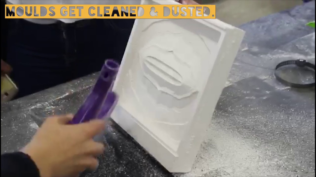 Slip Cast, Low-Relief Wall Tile Process - YouTube