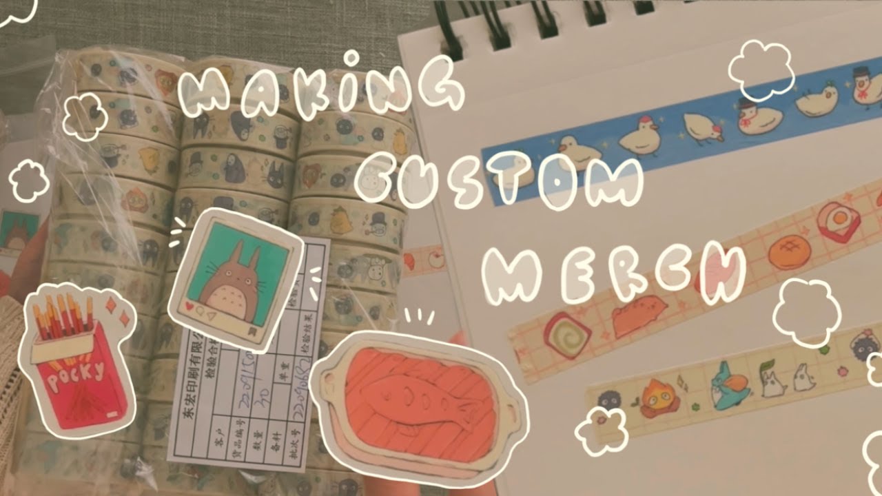 making custom merch VOGRACE unboxing + review || washi tapes, acrylic ...