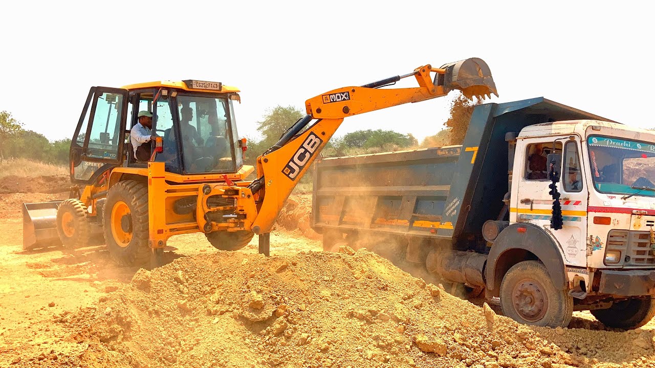 Jcb 3dx Eco Xpert Loading Mud In Tata Truck | Jcb Loading Mud | Tata ...