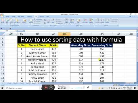 MS Excel data sorting formula | How to use Ascending and Descending formula in excel | (Part 2 ...