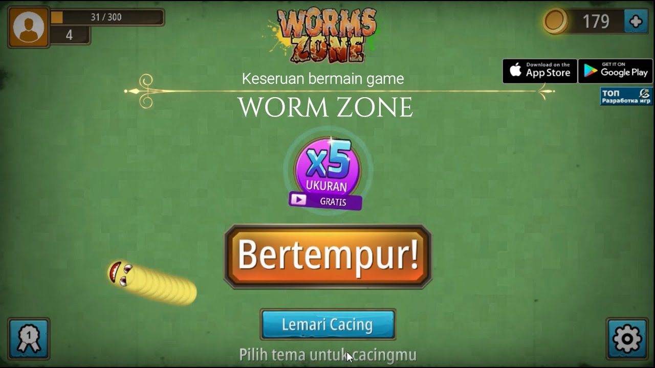 Playing Worm Zone !! Keseruan bermain worm zone pake nabrak nabrak ...