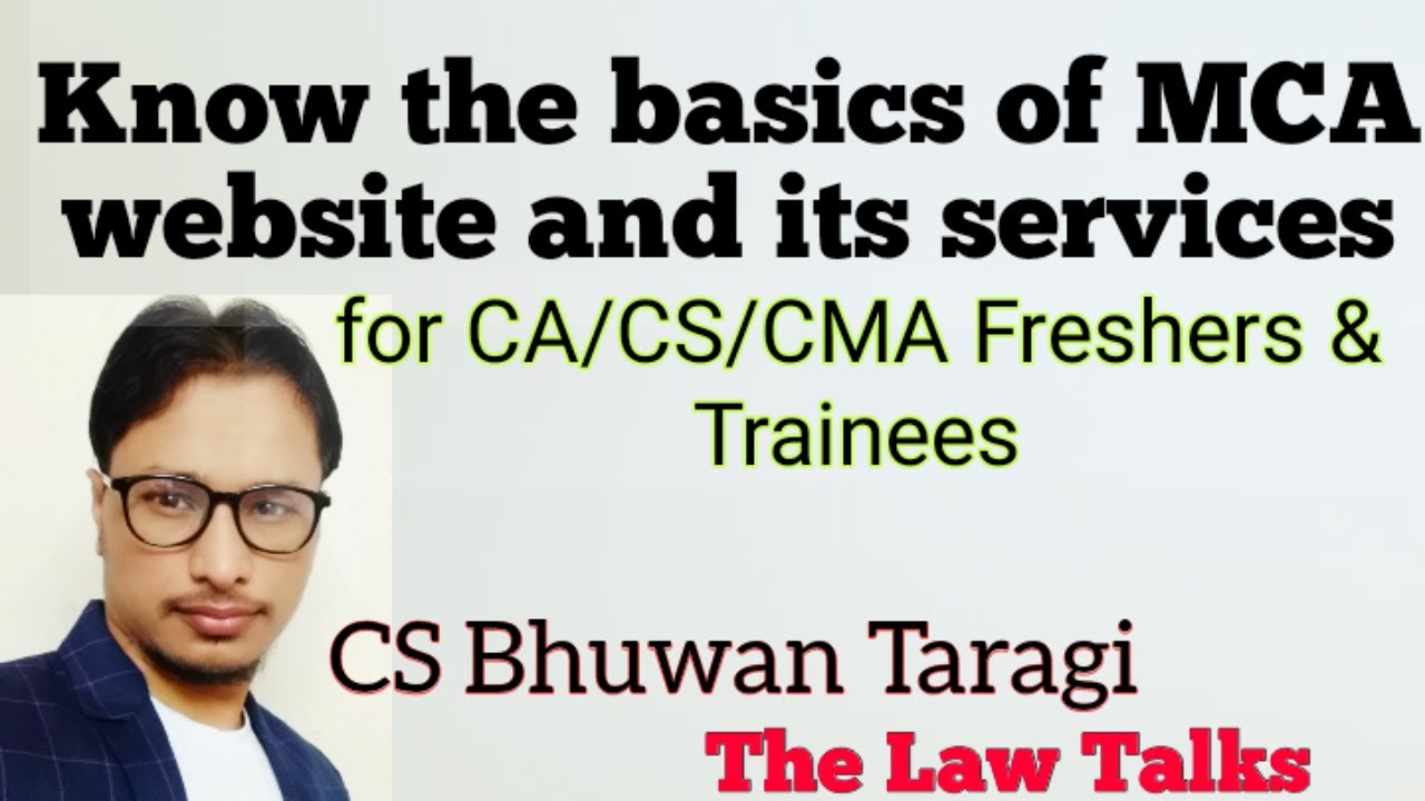 Know the Basic of MCA Website and its services - YouTube