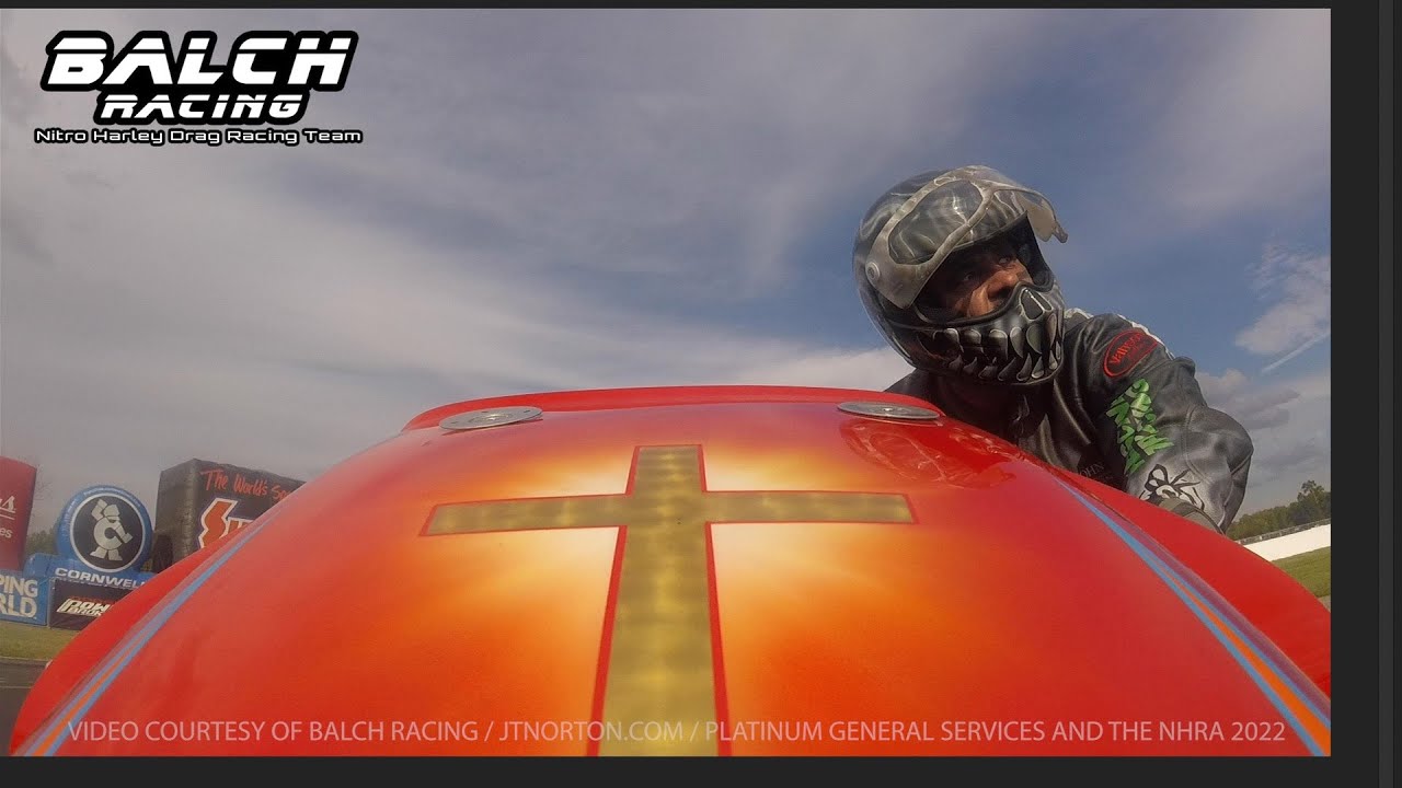 TOP FUEL NHRA Harley motorcycle drag racer Michael Balch - YouTube