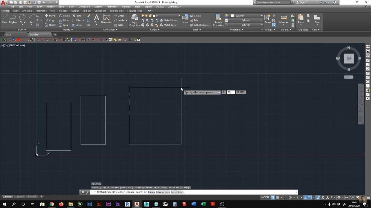 #Autocad #básico | como fazer retangulo com comando Rec - YouTube