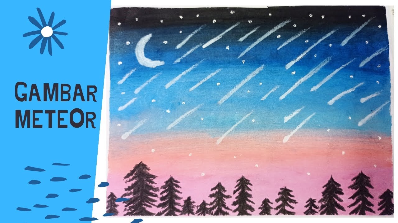 TUTORIAL MENGGAMBAR HUJAN METEOR DENGAN CRAYON SIMPLE - YouTube