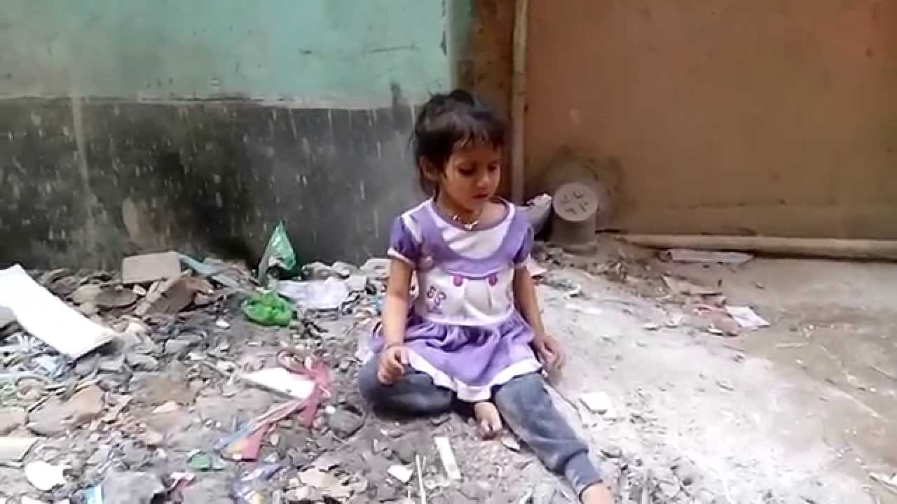 Cute Baby Nandini sitting on dust & crying - YouTube