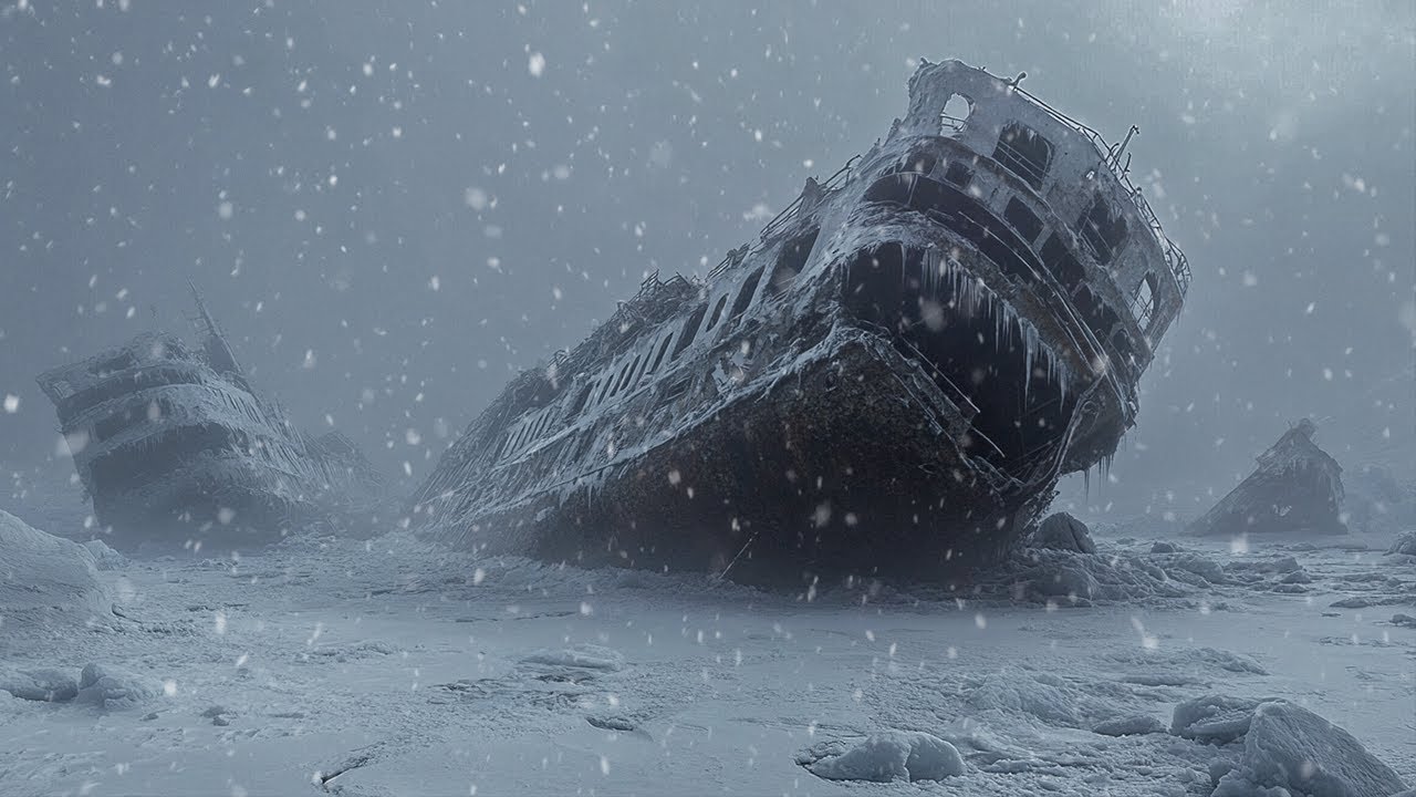 Cold and harsh atmosphere in the arctic | Blizzard sounds, howling wind ...