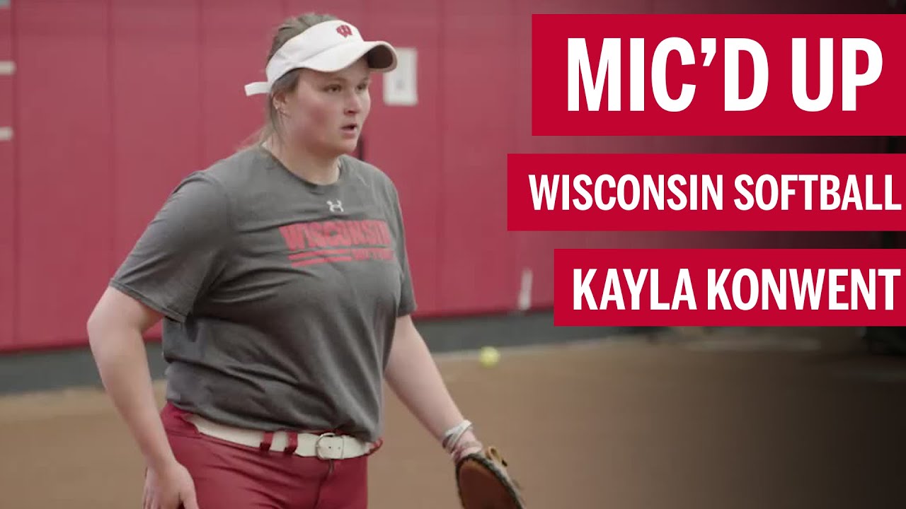 Kayla Konwent: Mic'd Up | Wisconsin | B1G Softball - YouTube